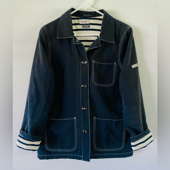 Saint James | Jackets & Coats | Saint James Button Front Navy Blue ...
